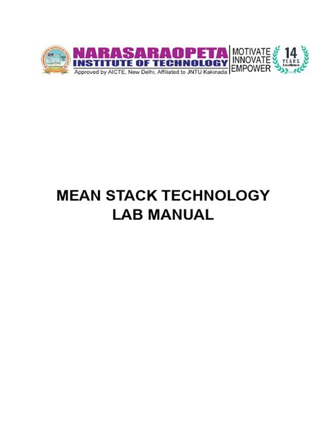 Mean Stack Technologies Lab Manual Pdf Class Computer Programming Html