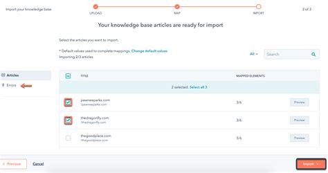 Import Knowledge Base Articles