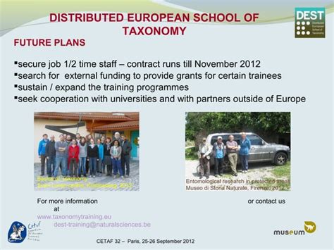 Distributed European School Of Taxonomy Sept 2012 Ppt