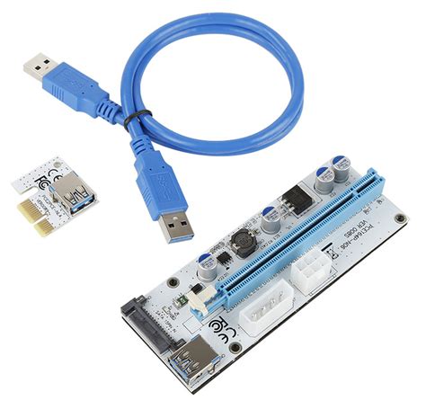 Райзер Ver 008s Pci E Pci Express Riser Usb 3 0 6pin Molex Sata