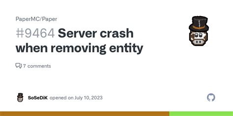Server Crash When Removing Entity · Issue 9464 · Papermcpaper · Github