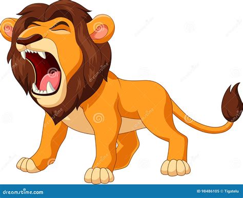 Roaring Lion Head Mascot With Ribbons Cartoon Vector Cartoondealer