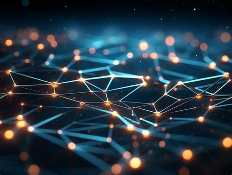 Premium Ai Image Photo 3d Render Of A Low Poly Plexus Design Network Communications Blue