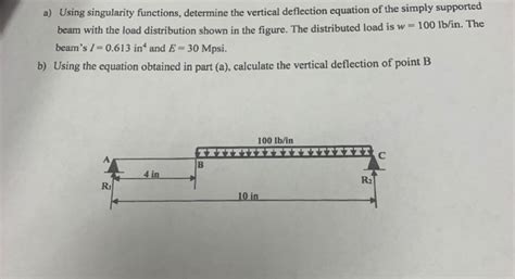 Solved A Using Singularity Functions Determine The