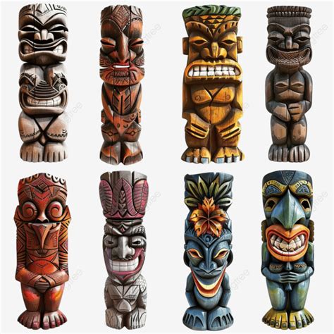 Tiki Idol Collection Totem Vintage Color Set Tiki Idol Collection