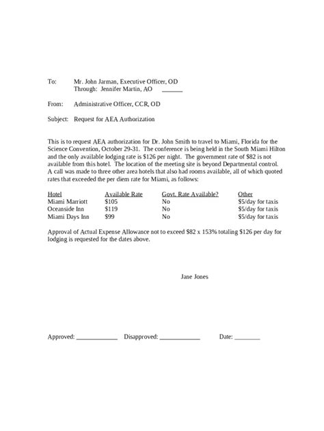 Sample Aea Memo Doc Template Pdffiller
