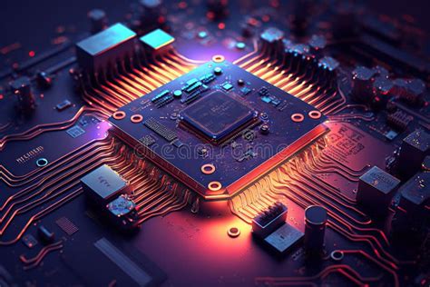 中央计算机处理器cpu概念 科技背景 集成通信处理器3d图 库存例证 插画 包括有 微芯片 智力 270883233