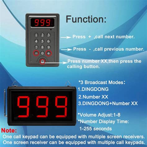 safety and security bells wireless calling system take a number display