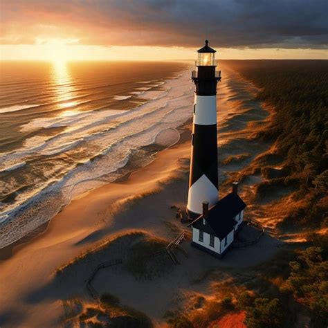 Premium Ai Image Light House Background
