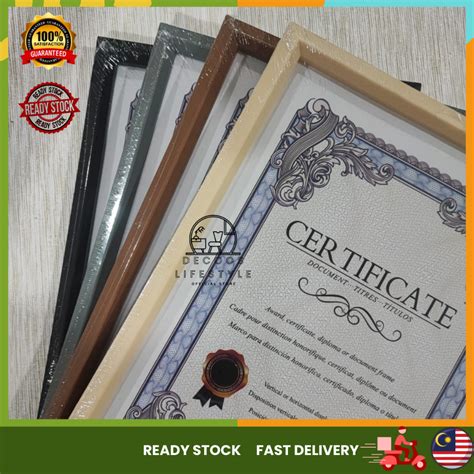 Frame Murah Certificate Frame A4 Document Frame Hiasan Dinding Photo