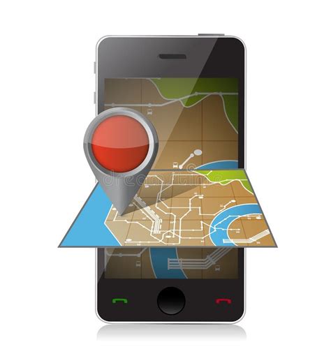 Smartphone With Gps Map Navigation App Stock Illustration Illustration Of Connection Position