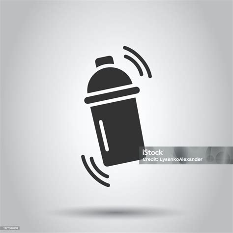 플랫 스타일의 셰이커 칵테일 아이콘 흰색 고립 된 배경에 알코올 병 벡터 그림 바 음료 비즈니스 개념 칵테일 쉐이커에 대한 스톡