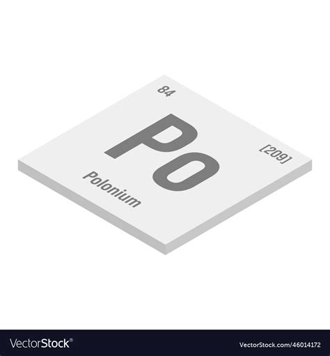Polonium Po Periodic Table Element Royalty Free Vector Image