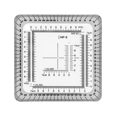 Xisaok Mp8 Protractor Land Navigation Protractor Coordinate Scale