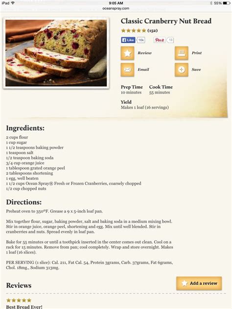 Classic Cranberry Nut Bread