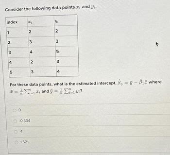 Answered Consider the following data points x and y₁ Index O Xi