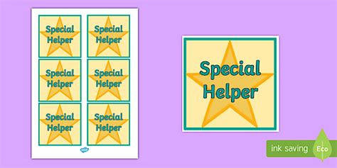 Editable Special Helper Badge Teacher Made Twinkl
