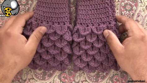 مدل دستکش قلاب بافی با نقشه