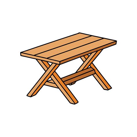 Foldable Wooden Table Clip Art Illustration Icon 60738591 Vector Art At