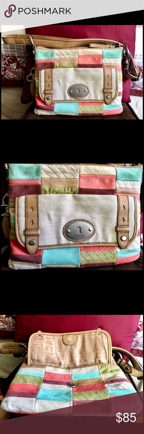 Fossil Genuine Leather Patchwork Bag Fossil Handbags Leather