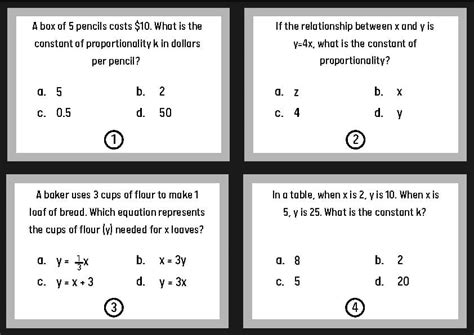 Constant Of Proportionality Word Problem 20 Task Cards By The Math 24hrs