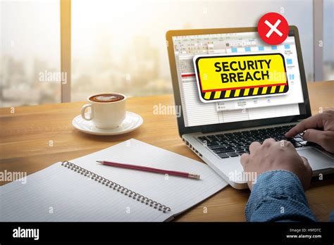 Computer Security Breach Cyber Attack Computer Crime Password Se Stock