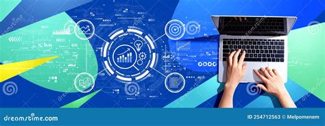 Data Analysis Concept With Person Using A Laptop Stock Image Image Of