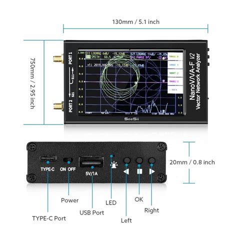 Nanovna F V2 Vector Network Analyzer 50khz 3ghz For Vhf Uhf Hf S