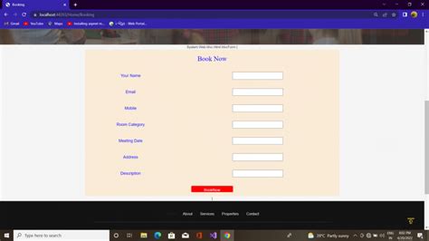 online event hall booking system project in asp with source code