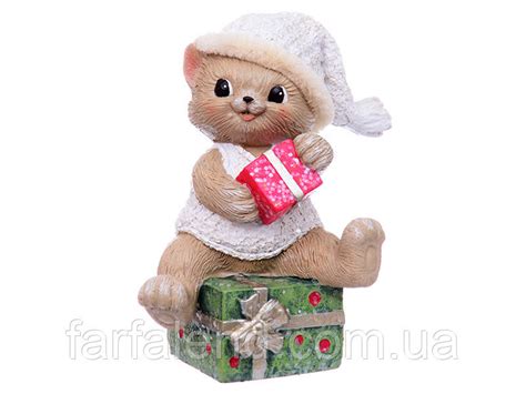 Фігурка декоративна котик з подарунками 10см упак 12шт продажа цена в Киеве Статуэтки от