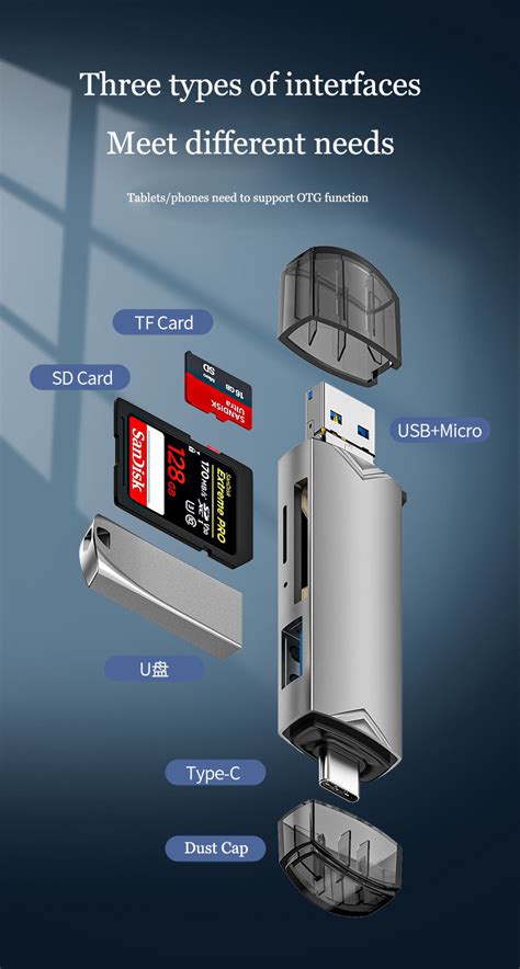 USB 3 0 High Speed Card Reader 6 In 1 OTG Multifunctional Card Reader Type C Phone Computer