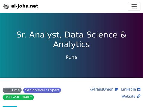 Hiring Sr Analyst Data Science And Analytics In Pune Raimljobs