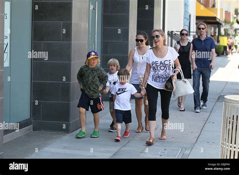 Sharon Stone Takes Her Three Adopted Sons Roan Joseph Bronstein Laird