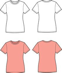 Tshirt Fashion Cad Front And Back Royalty Free Vector Image