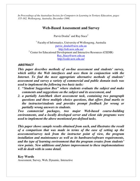 pdf web based assessment and survey