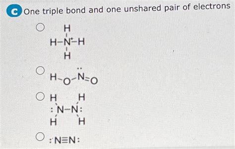 Answered C One Triple Bond And One Unshared Pair… Bartleby