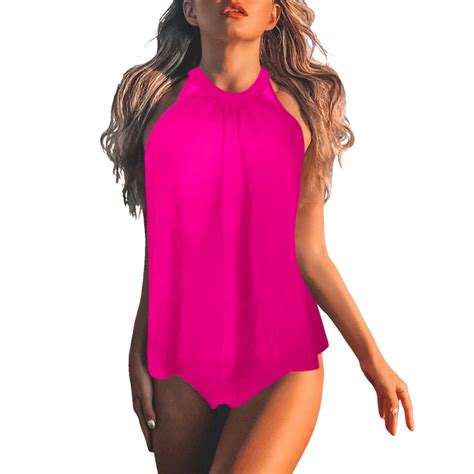Afdoent Tankini Swimsuits For Women Tankini Bathing Suit Ruffle High