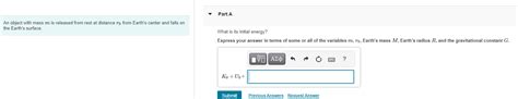 Solved An Object With Mass M Is Released From Rest At Chegg
