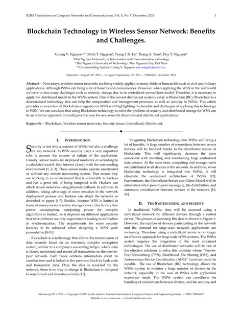 Pdf Blockchain Technology In Wireless Sensor Network Benefits And