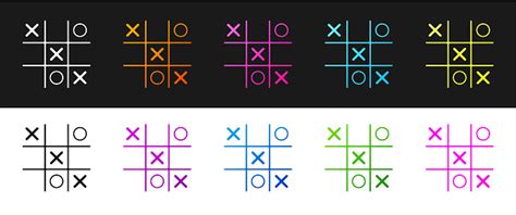 흑백 배경에 격리 된 틱 택 발가락 게임 아이콘을 설정합니다 벡터 개념에 대한 스톡 벡터 아트 및 기타 이미지 개념 검은색 경쟁 Istock