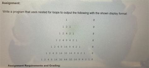 Solved Assignment Write A Program That Uses Nested For Chegg