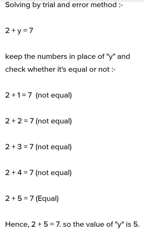 Explain Trial And Error Method And Solve This Equation By Trial And