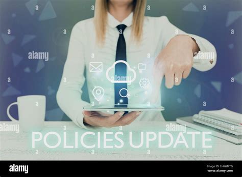 Sign Displaying Policies Update Business Showcase Act Of Adding New