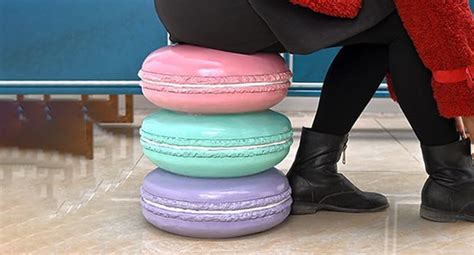 Dramlor Cute Donut Stools 14in Donut Shaped Funny Foot Stool Durable And