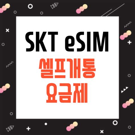 Skt Esim 간편한 셀프 개통 및 요금제 알아보기