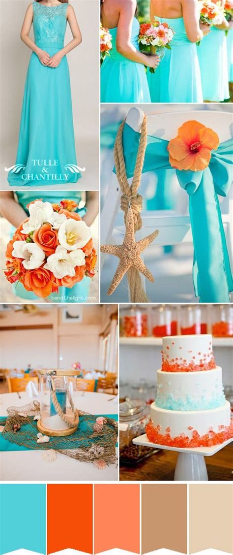 Fabulous Summer Beach Wedding Colors With Matched Bridesmaid Dresses