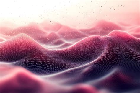 Futuristic Digital Landscape With Dynamic Waves And Glowing Particles