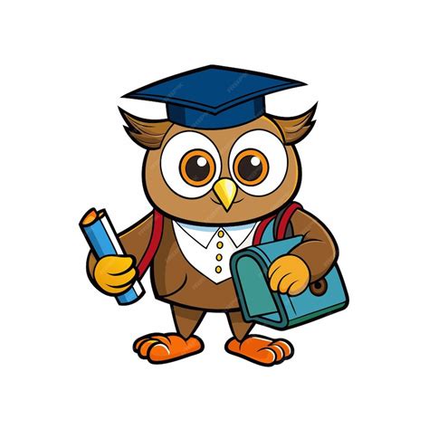 Premium Vector School Owl Mascot