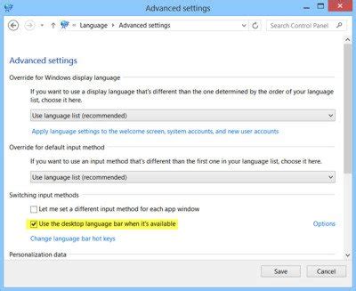Turn Off Language Bar Or Input Indicator In Windows