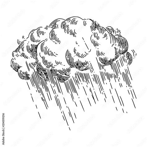 Rain Cloud Line Drawing